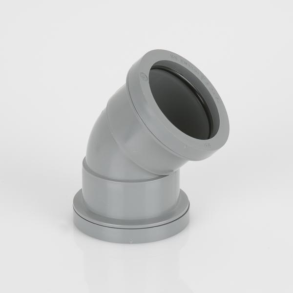 50mm Waste Pipe 135º Push-Fit Obtuse Bend Black | Lintels Northwest