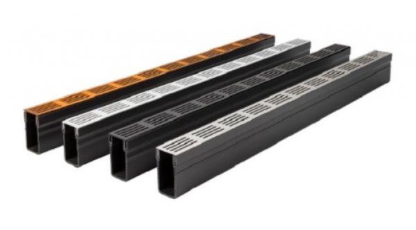 Threshold Drain Channel Assembly c/w Silver Aluminium Grating 1000mm A ...