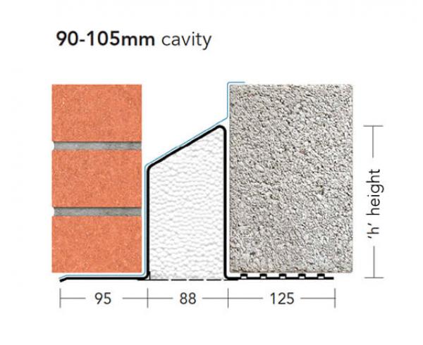 90-105mm Cavity Heavy Duty Lintel Wide Inner Leaf 1650mm | Lintels ...