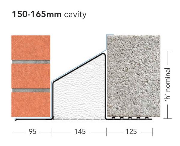 150-165mm Cavity Heavy Duty Lintel Wide Inner Leaf 1200mm | Lintels ...